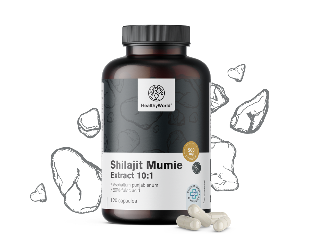 Shilajit Mumie Extract 10:1, 120 gélules - HealthyWorld.fr