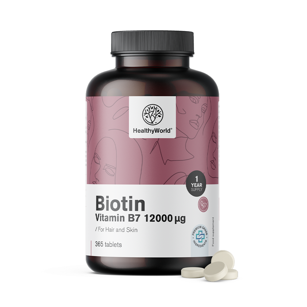 Biotine 12000 µg, 365 comprimés - HealthyWorld.fr